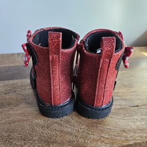 Disney | Shoes | Disney Minnie Red Glitter Girls Boots | Poshmark
